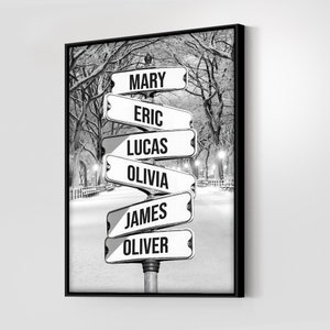 Personalized Family Names Multi Names Christmas Street Sign Premium ...