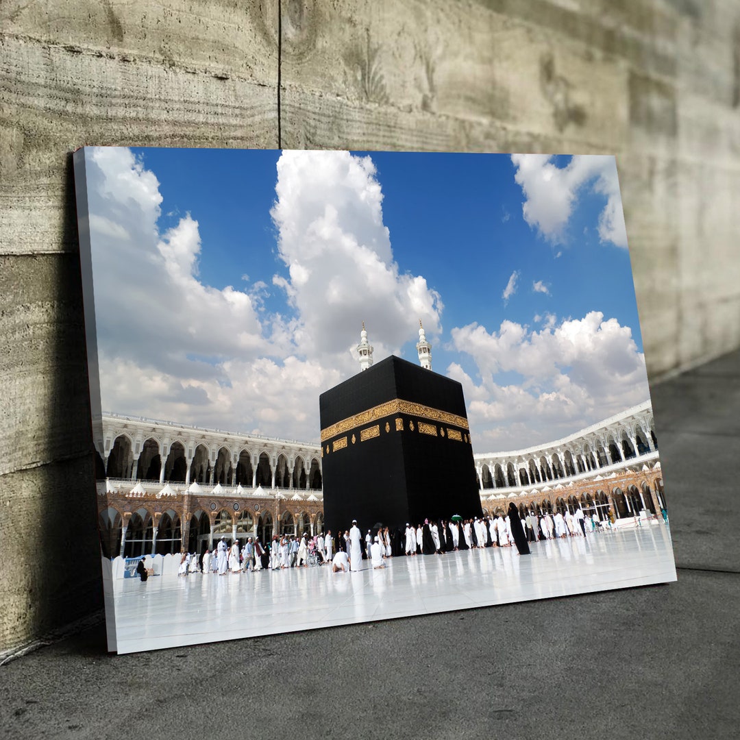 Kaaba in Mecca Canvas Wall Art Islamic Canvas Decor Kaaba Makkah Saudi ...