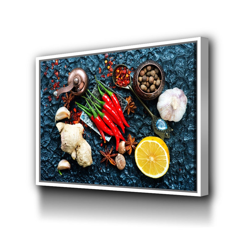 Kitchen Aroma Herbs Spices Kitchen Canvas Wall Art | Kitchen Canvas ...