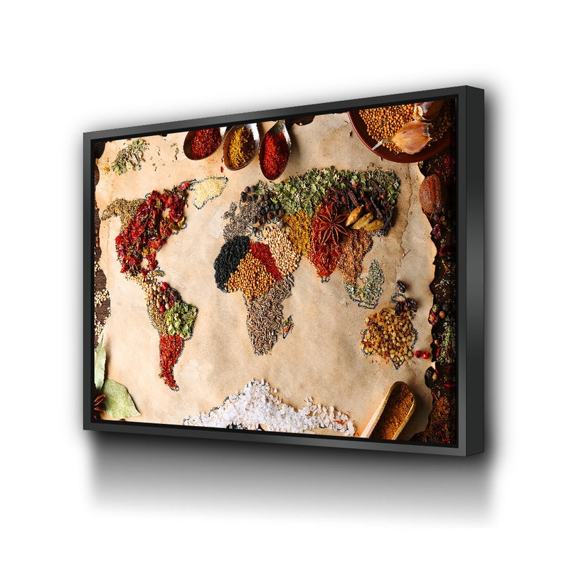 Spices World Maps on Wall - Etsy