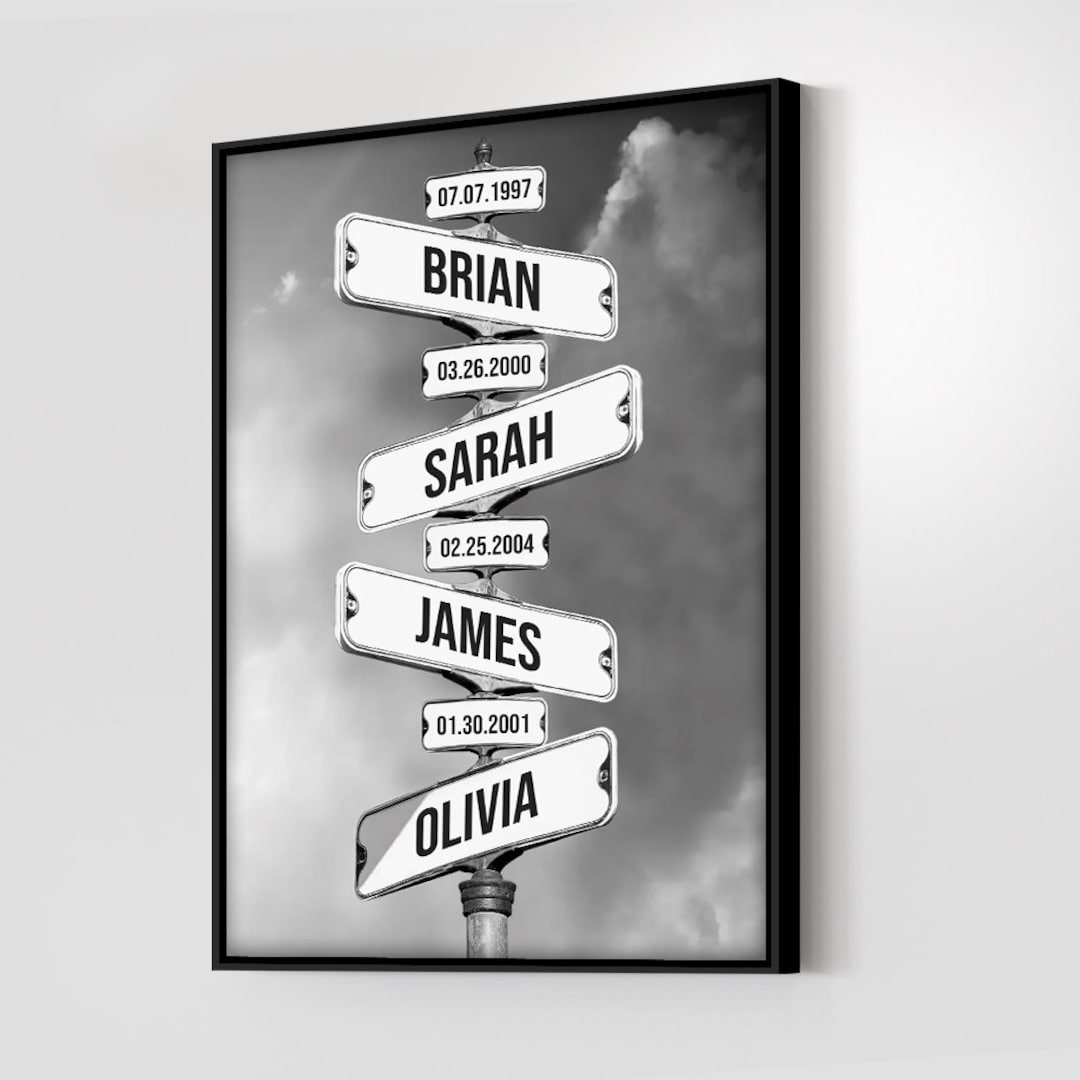 Personalized Family Names Vintage Street Sign Date of Birth Premium ...