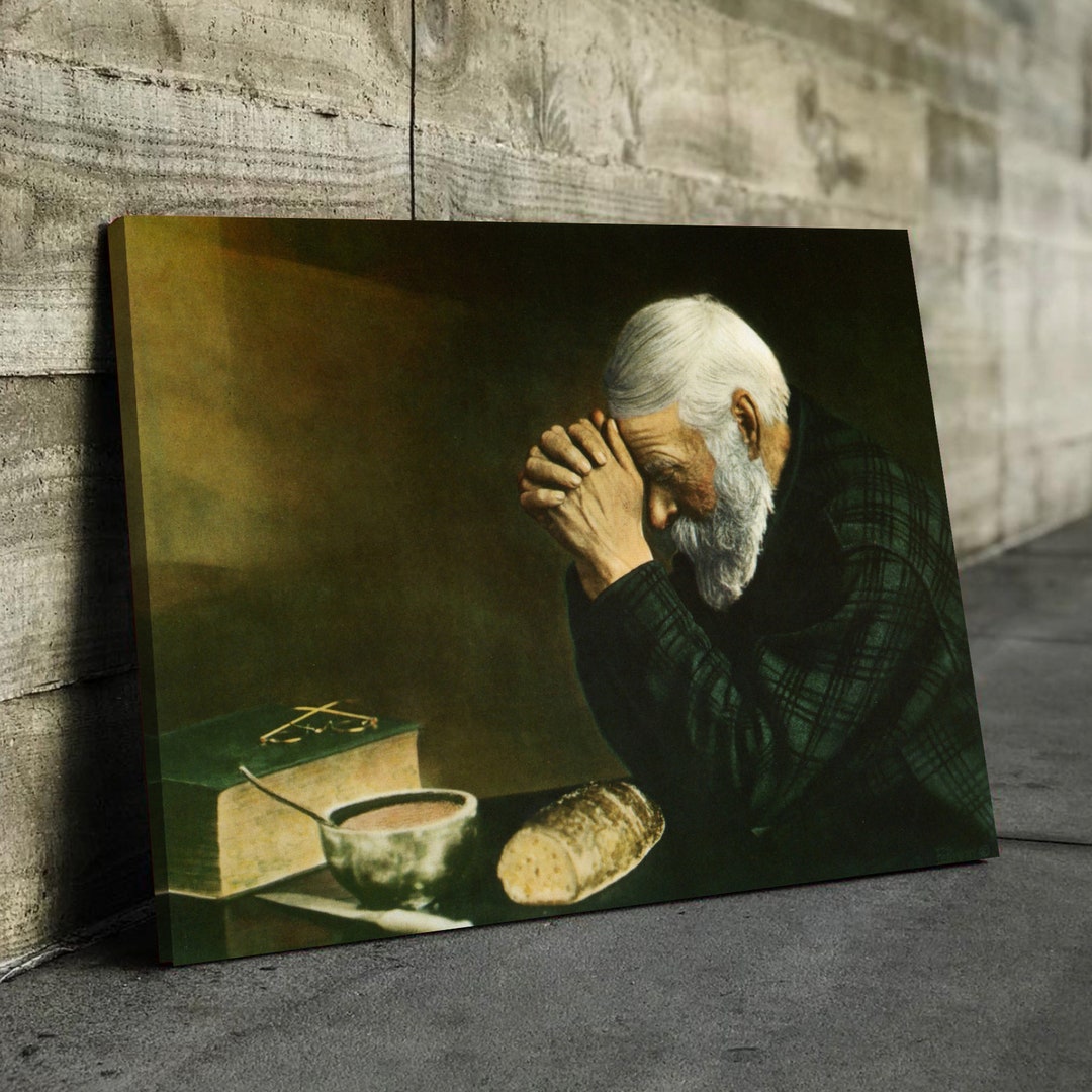 Eric Enstrom "grace" 1918 Reproduction Digital Print Man Praying Over ...