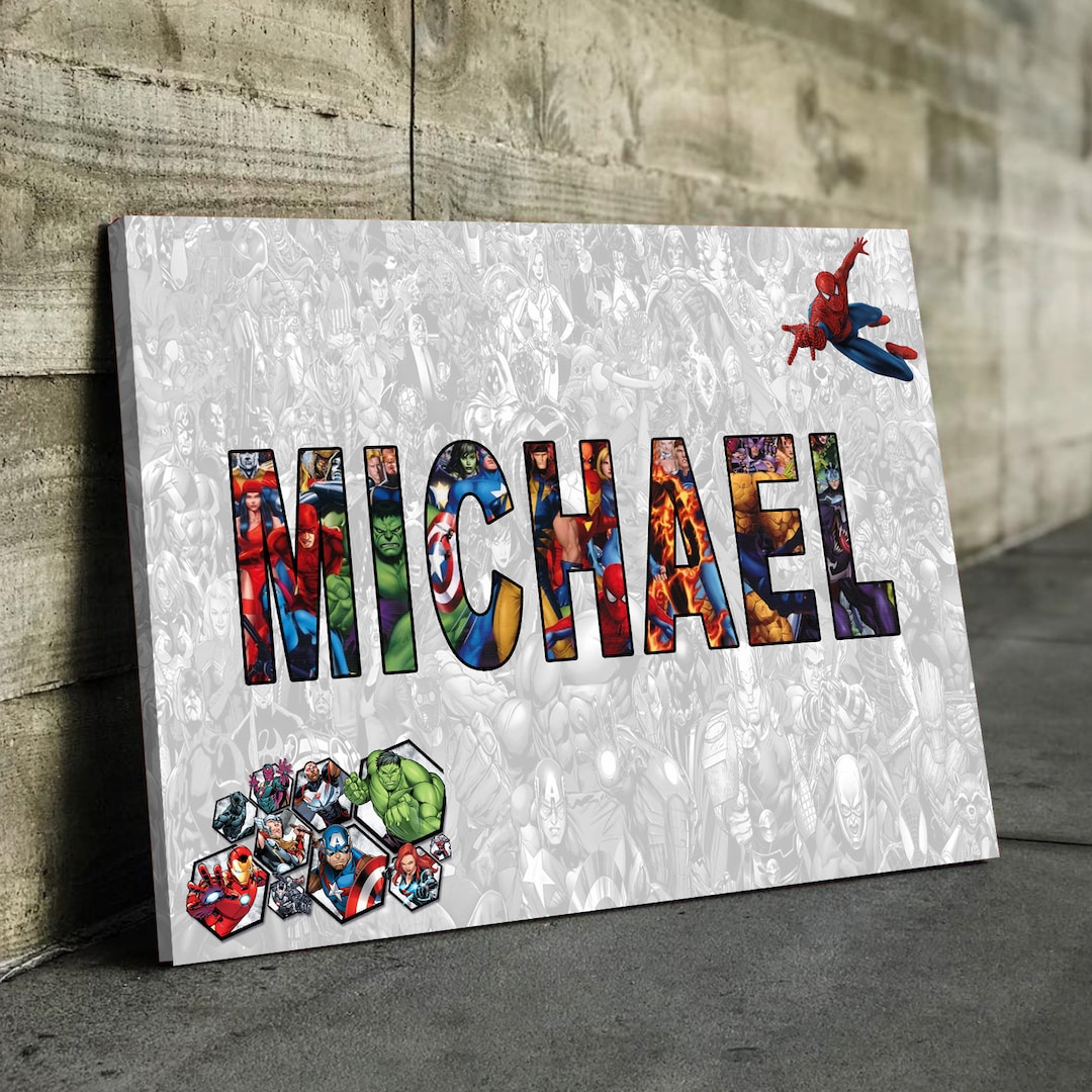 Personalized Name, Any Superhero Characters, Superhero Custom Poster ...