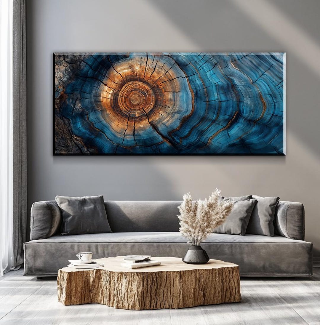 Colorful Tree Rings Canvas Print | Vibrant Nature Wall Art | Elegant ...