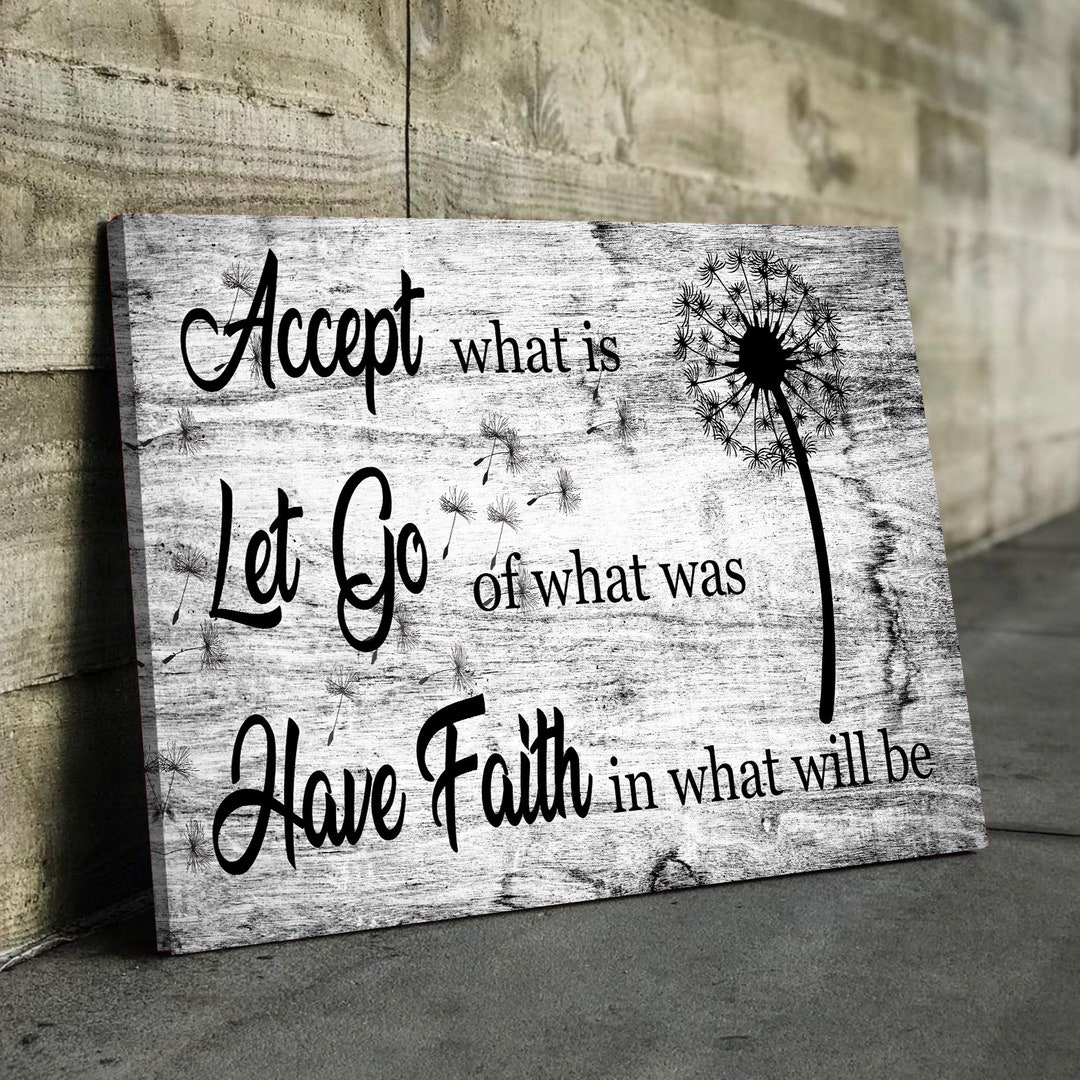 Accept Let Go Have Faith Canvas Wall Art Faith Motivation Relaxing ...