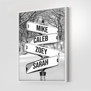 Personalized Family Names Multi Names Christmas Street Sign Premium ...