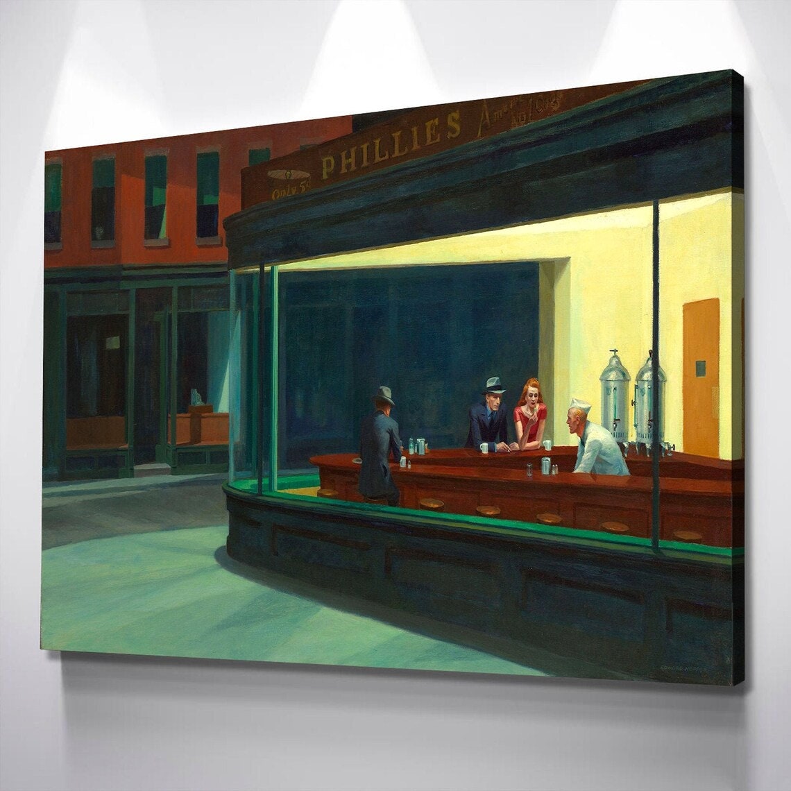 Nighthawks 1942 Canvas Wall Art, Nighthawks Print by Edward Hopper ...