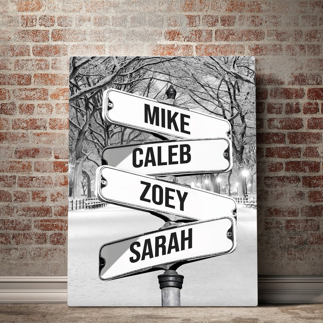 Personalized Family Names Multi Names Christmas Street Sign Premium ...