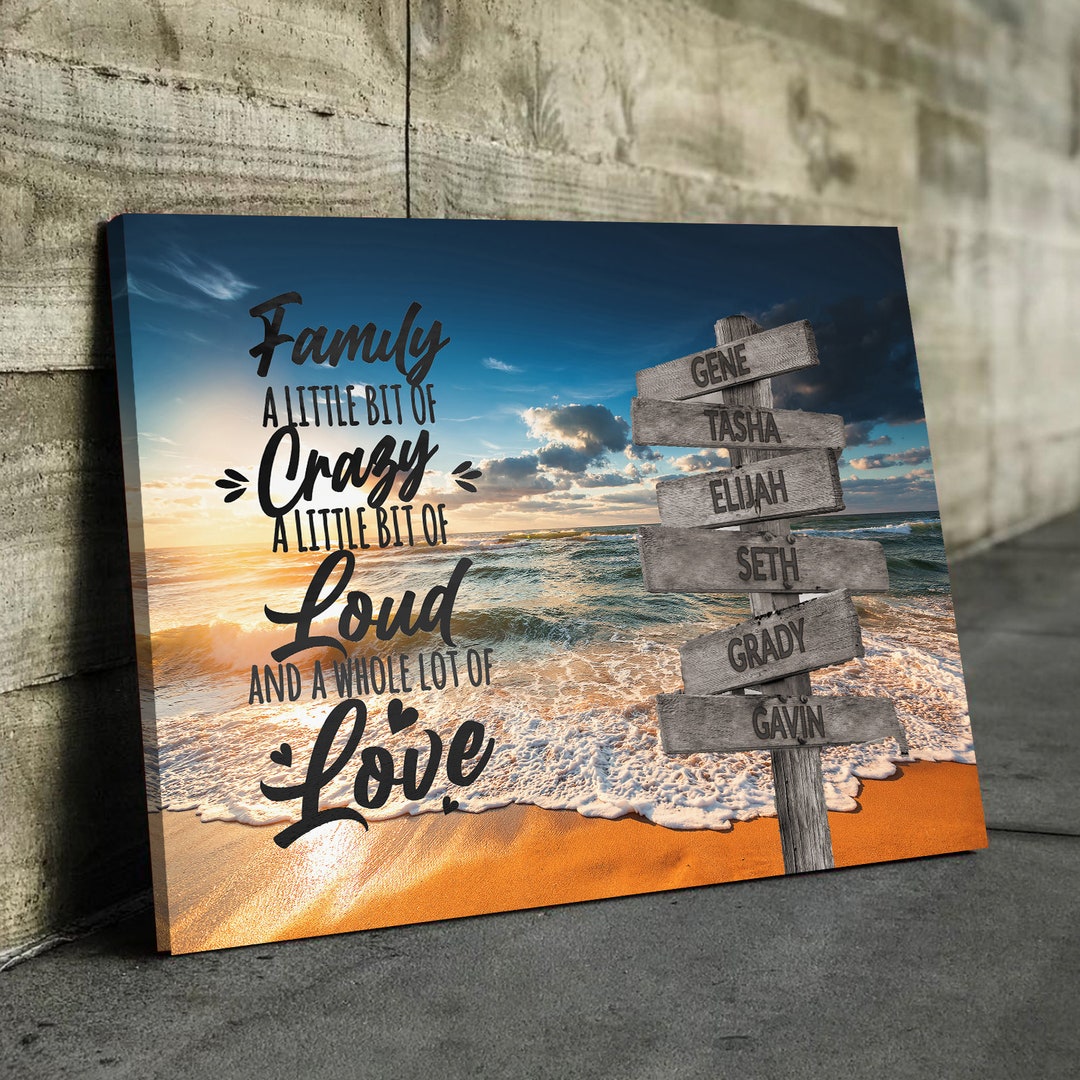 Personalized Mother's Day Multi-name Ocean Sunset Canvas Wall Art ...