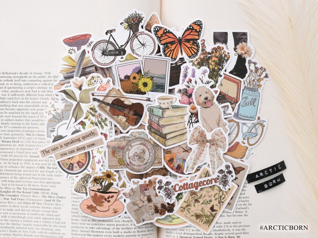 45 Pcs Cottagecore Stickers, Vintage Stickers, Scrapbook Stickers ...