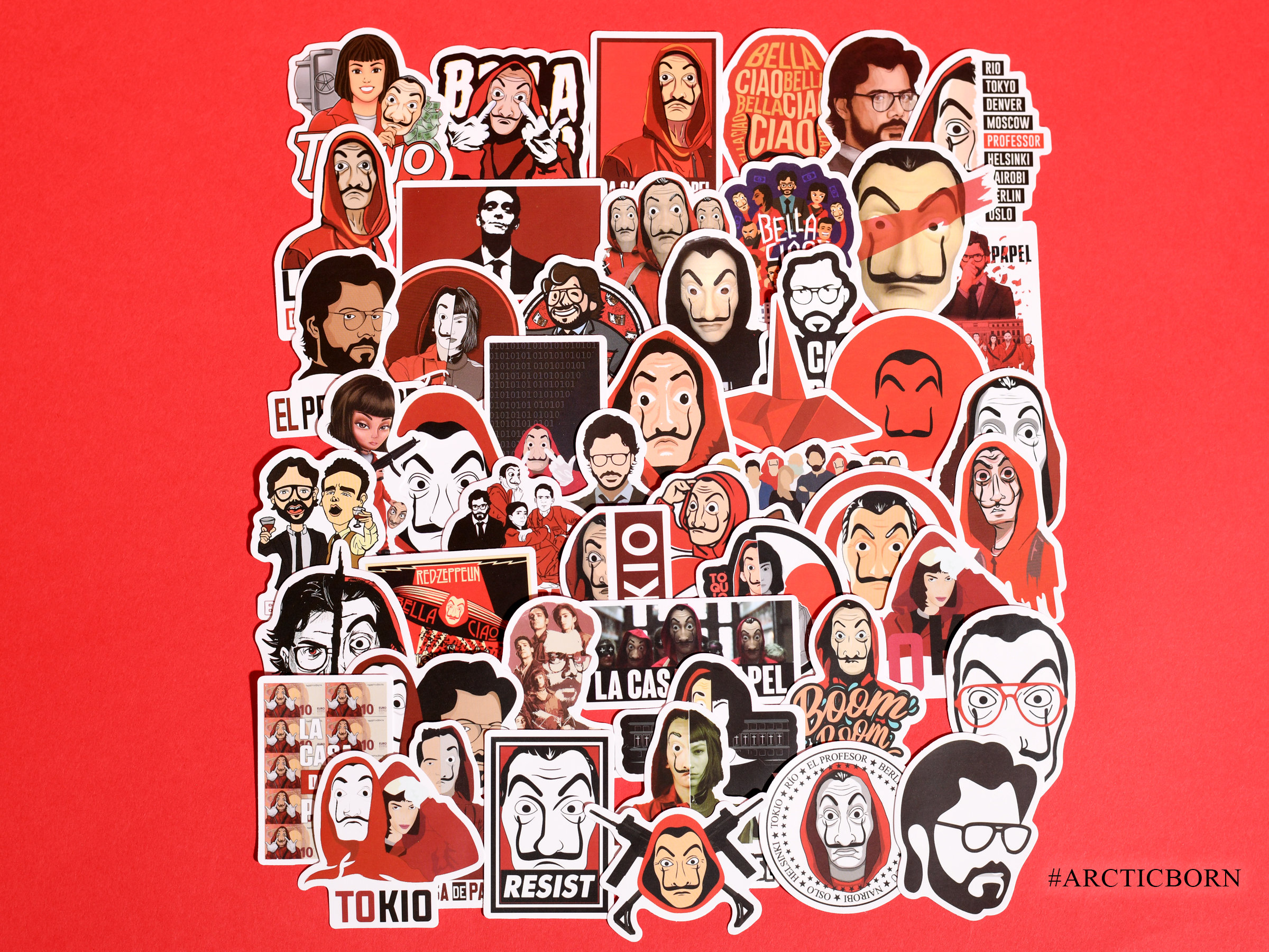50 Pcs Money Heist Stickers, La Casa De Papel Stickers, TV Show Fan ...