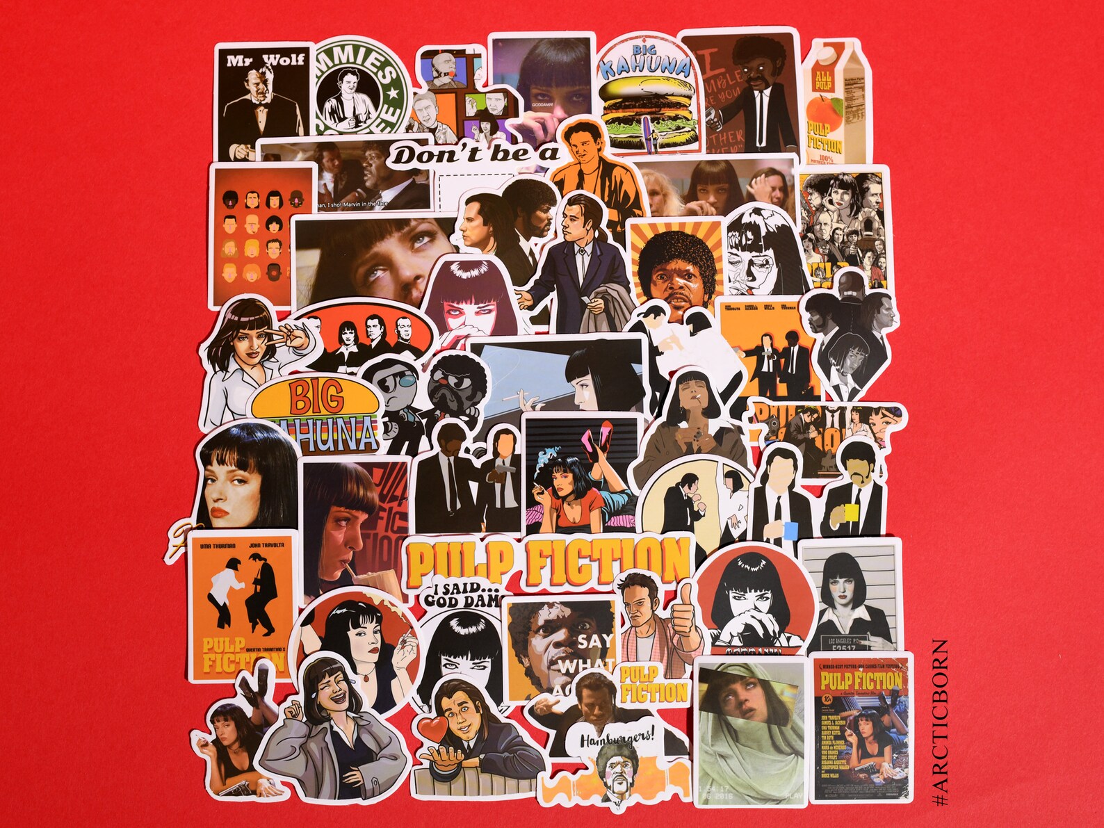 50 Pcs Pulp Fiction Stickers, Film Fan Stickers, Vincent Vega, Jules ...