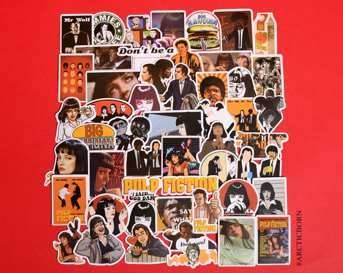 50 Pcs Pulp Fiction Stickers, Film Fan Stickers, Vincent Vega, Jules ...