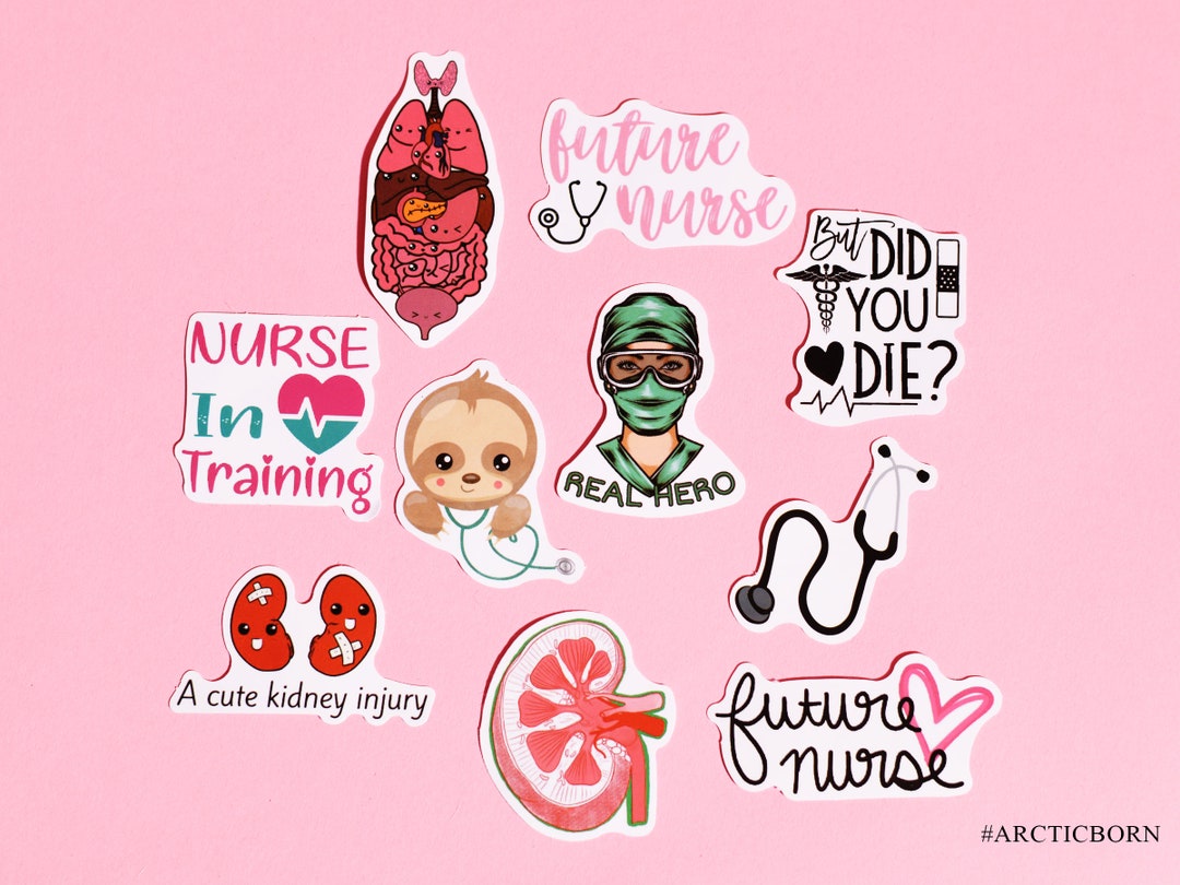 10 Pcs Nursing School Stickers, Future Nurse Stickers, Nurse Life ...