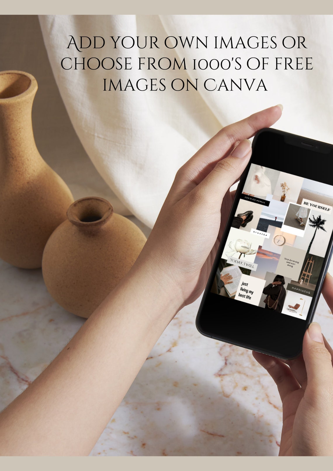 Vision Board, Phone Wallpaper, Canva Template, Vision Board Lock Screen ...