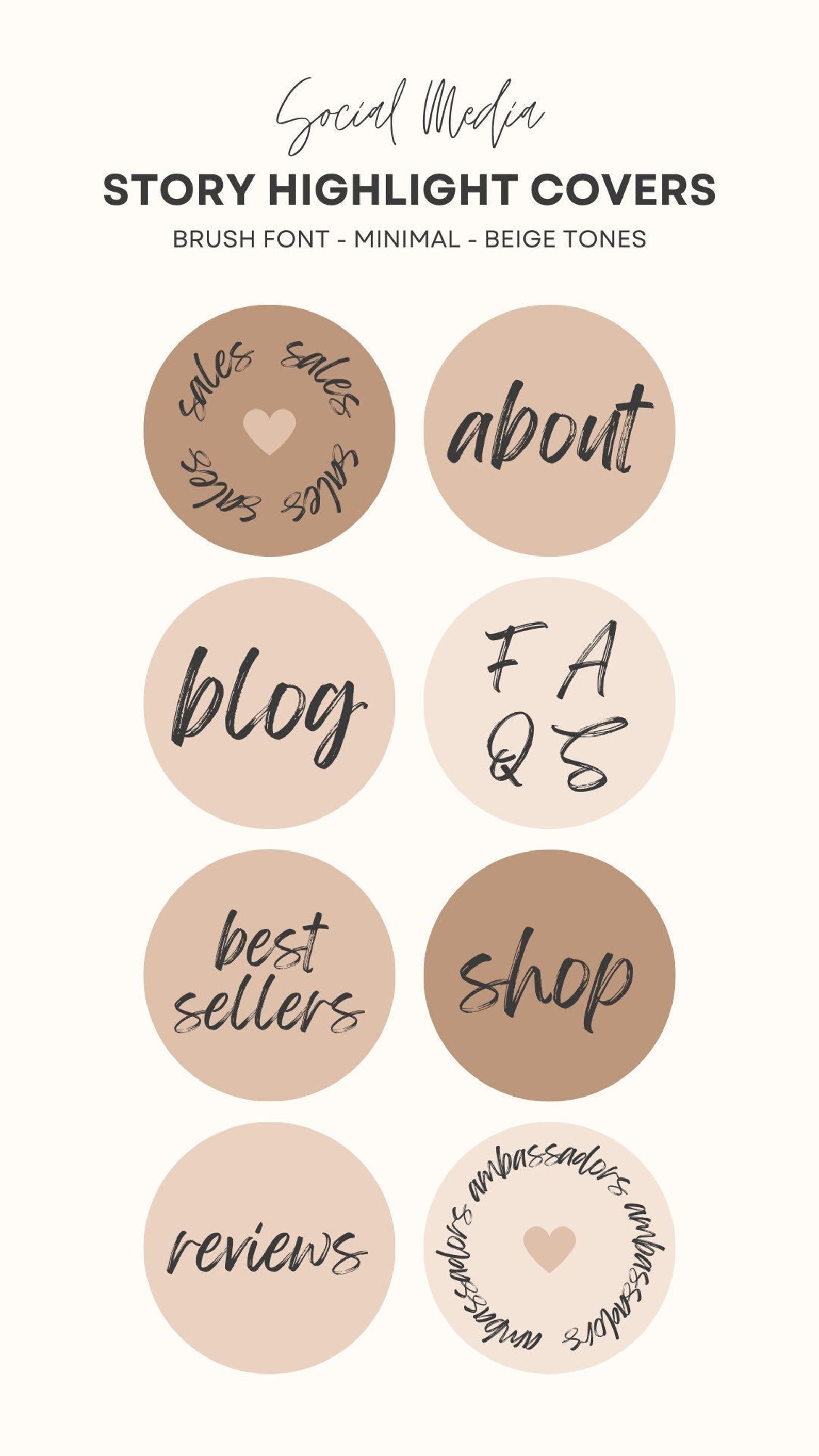 Beige Earth Tones Highlight Covers - Etsy