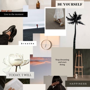 Vision Board, Phone Wallpaper, Canva Template, Vision Board Lock Screen ...