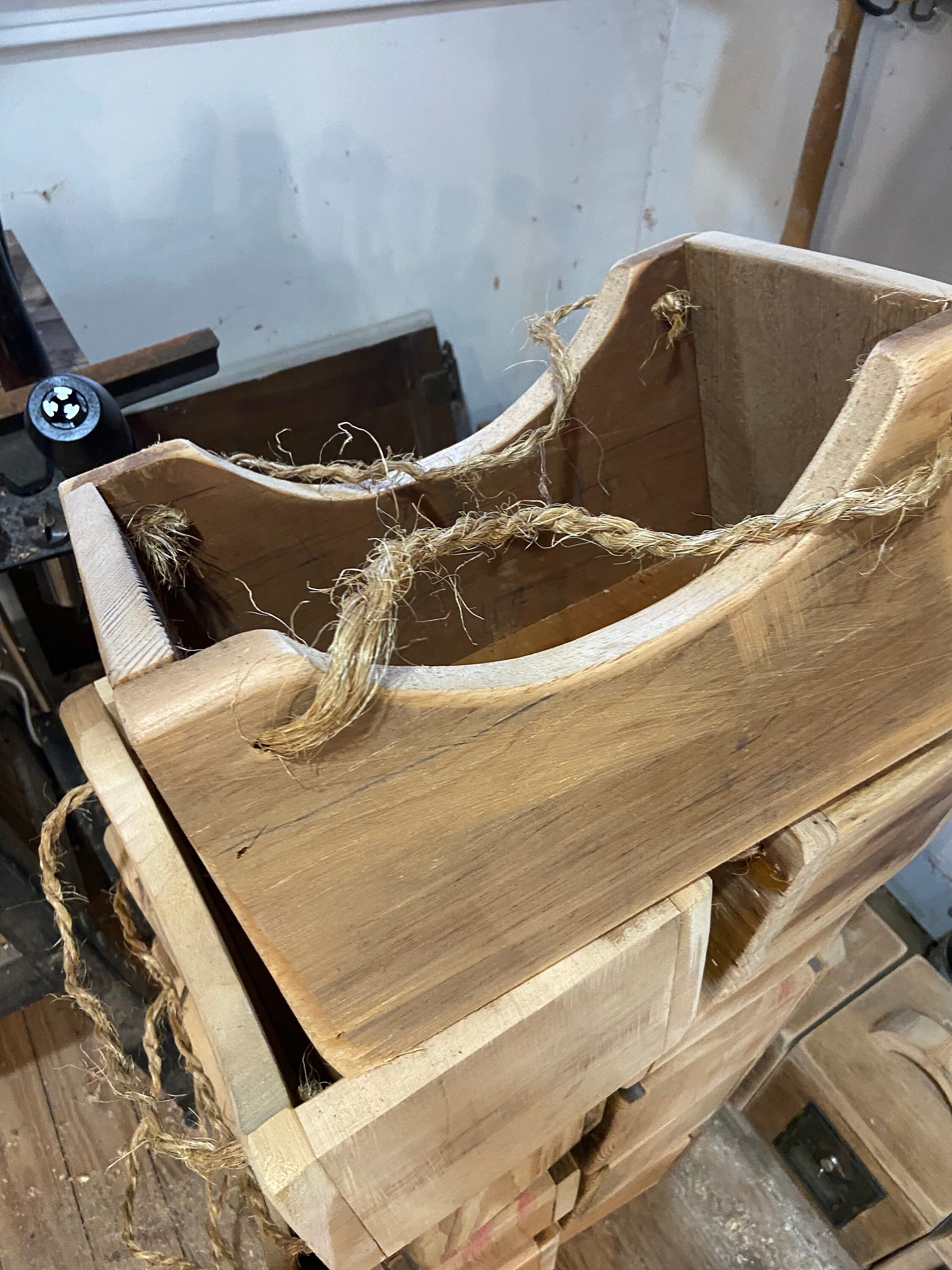 Reclaimed Wood Box With Rope Carrier - Etsy