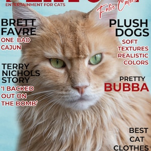 Pet Magazine Cover, Custom Pet Portrait, Funny Gift, Pet Lover Gift ...