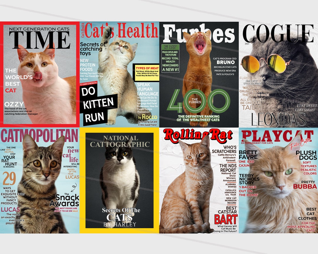 Pet Magazine Cover, Custom Pet Portrait, Funny Gift, Pet Lover Gift ...