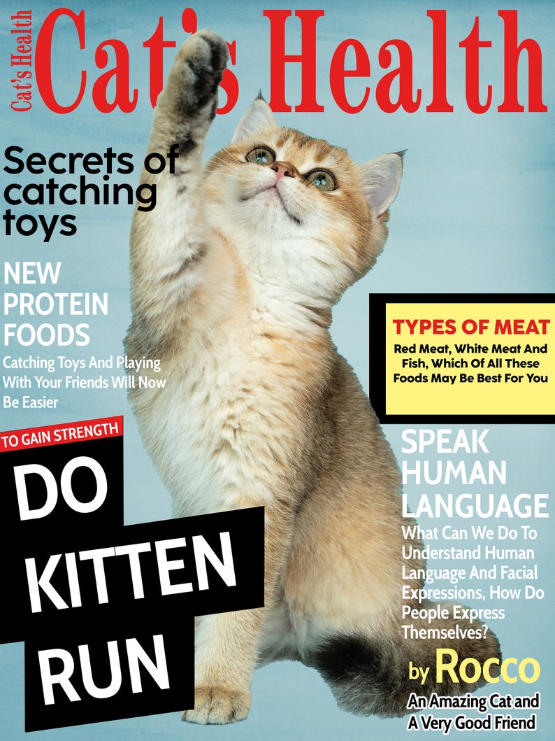 Pet Magazine Cover, Custom Pet Portrait, Funny Gift, Pet Lover Gift ...