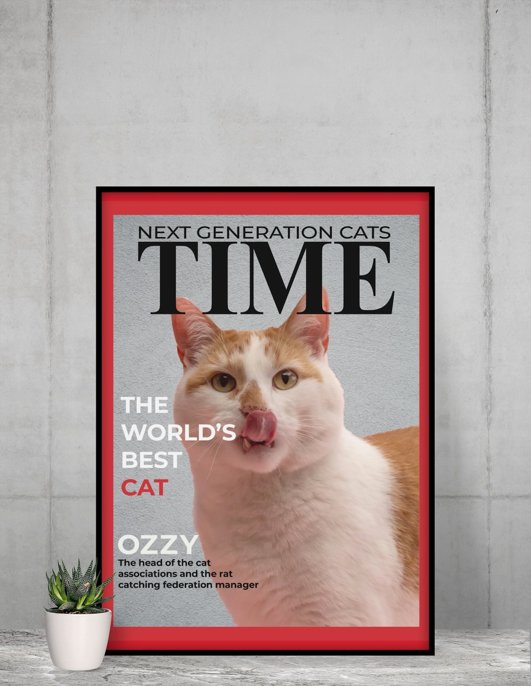 Personalized Cat Prints Poster, Custom Magazine Covers, Customize Wall ...