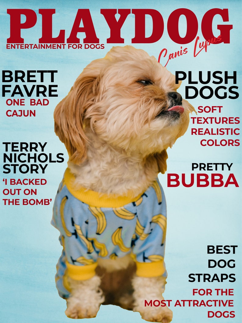 Personalized Dog Prints Magazine Covers Pet Portraits - Etsy