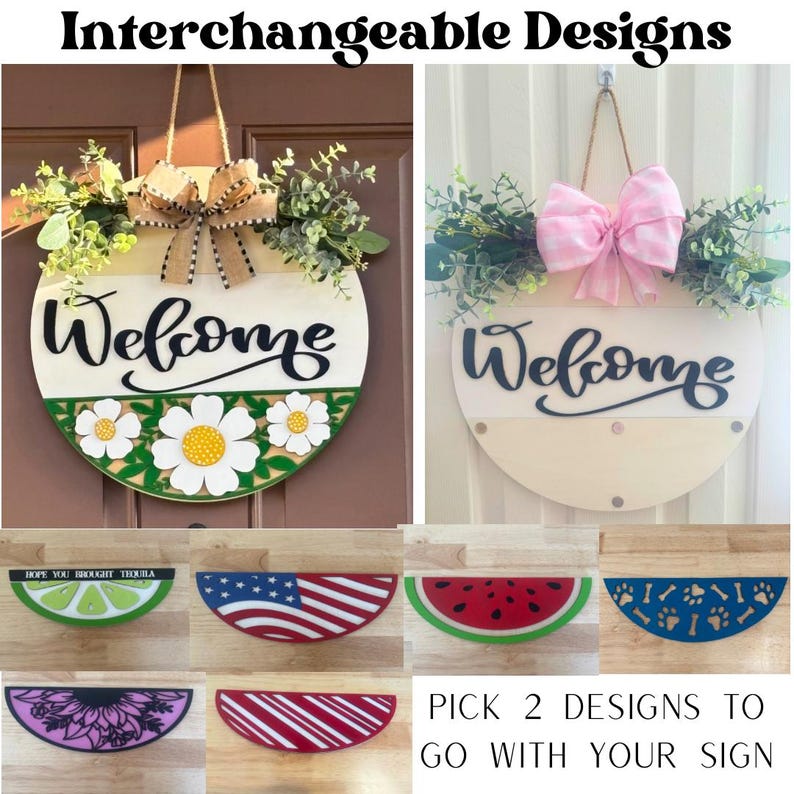 Welcome - Interchangable Door Sign - Etsy