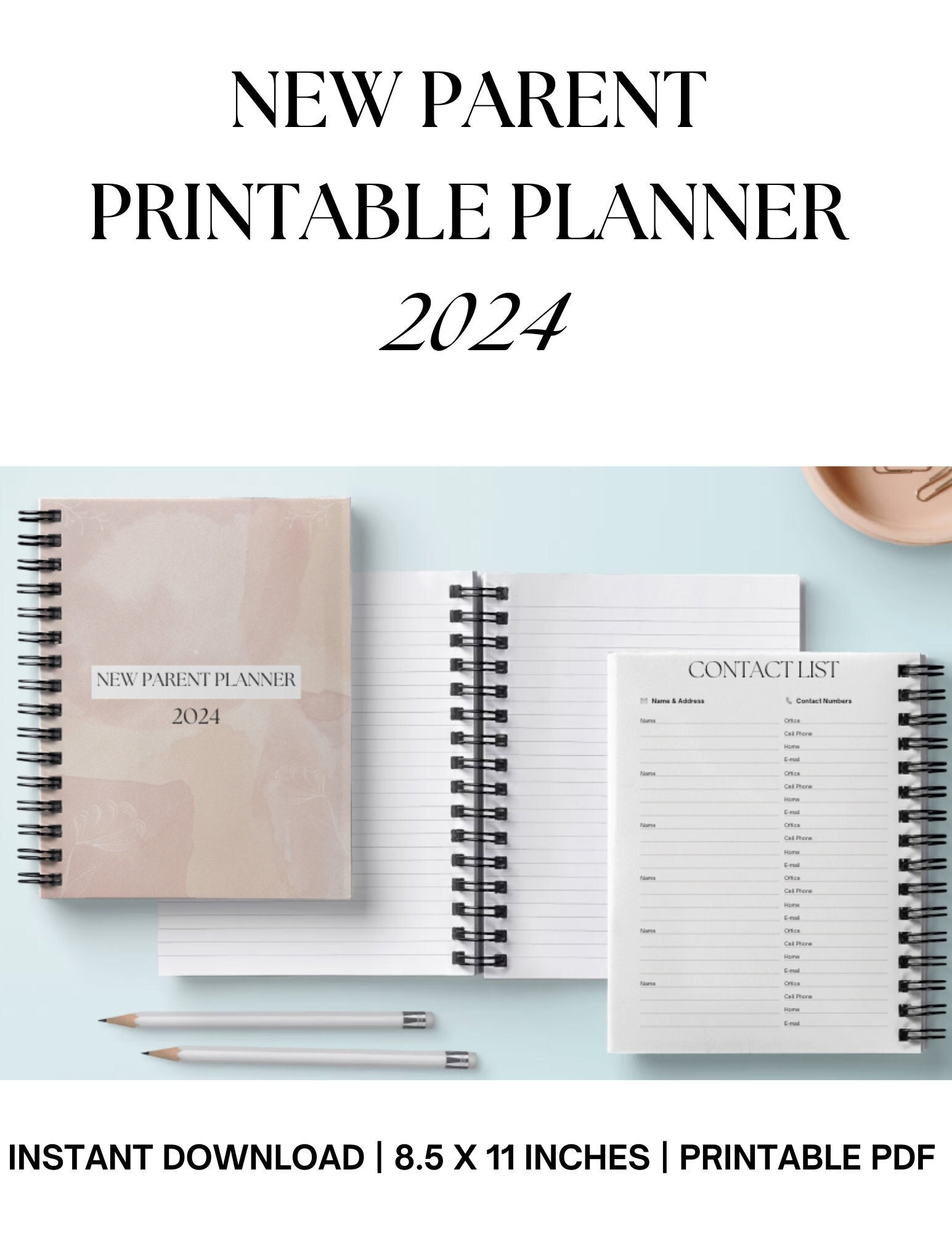 INSTANT DOWNLOAD, New Parent Printable Planner 2024, Mom Planner ...