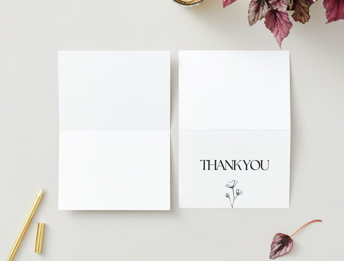 Folded Thank You Card - Instant Downloadable Print - Etsy