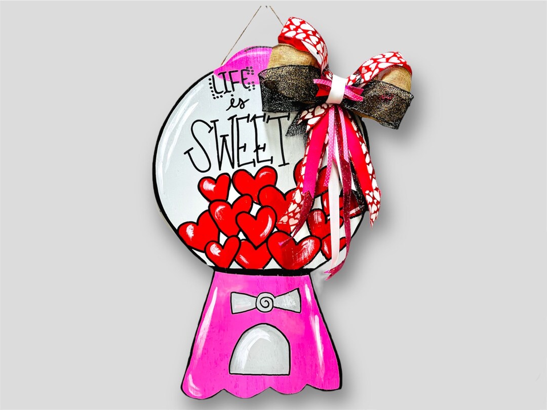 VALENTINE Gum-ball Machine Painted Door Hanger! - Etsy