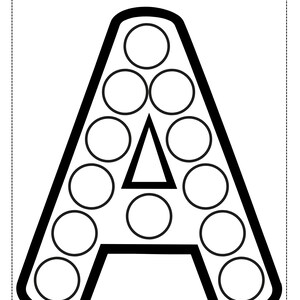 Alphabet Dot Art Worksheets: Fine Motor Skills Printable (PDF) - Etsy