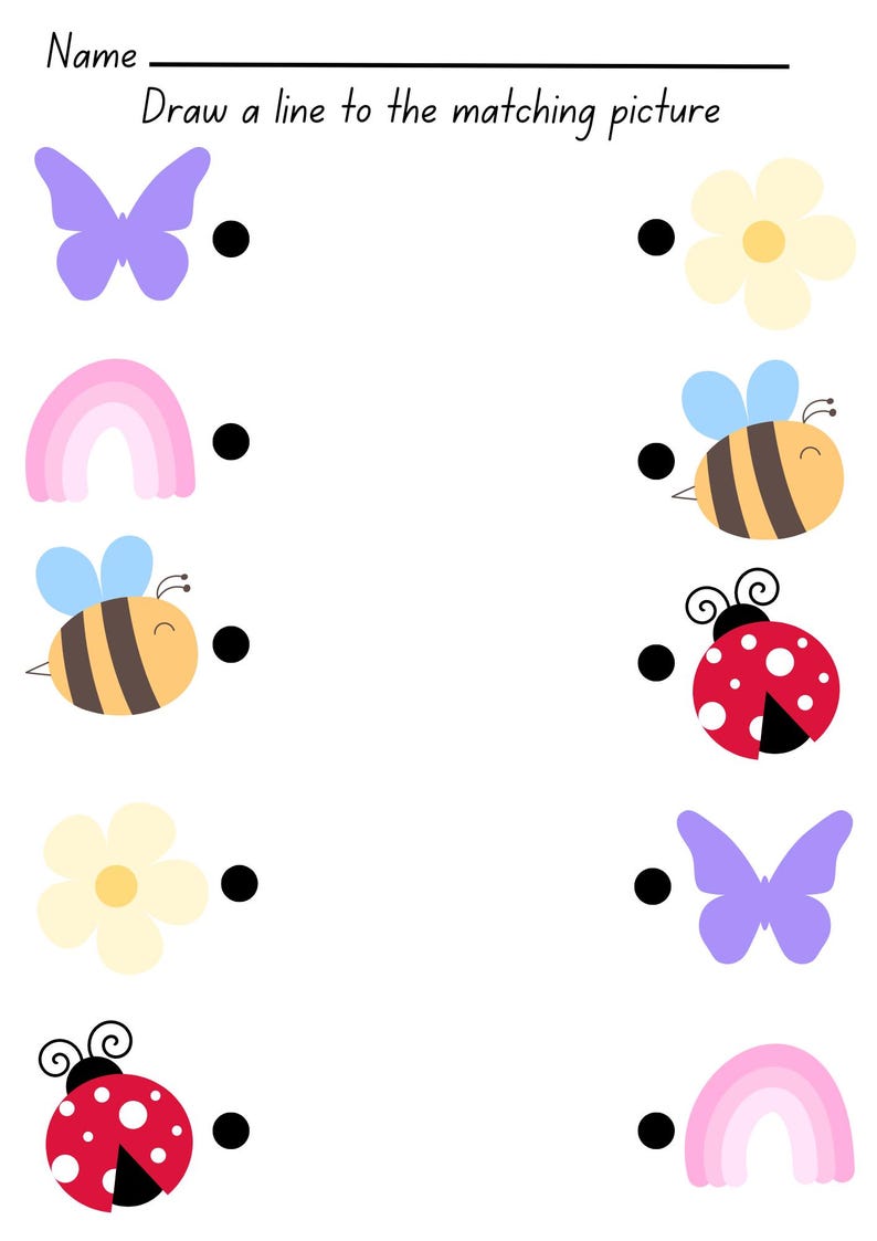 Matching Activity Bundle: Fine Motor Skills, Pre-k and Kindergarten ...