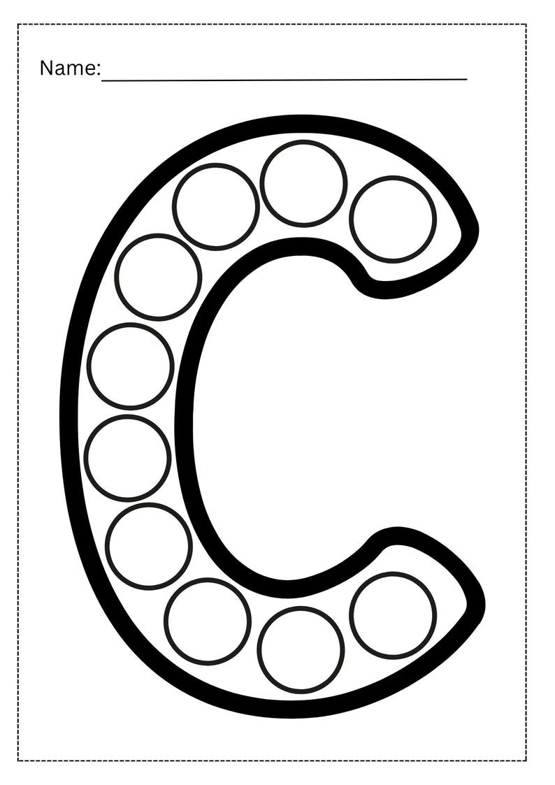 Alphabet Dot Art Worksheets: Fine Motor Skills Printable (PDF) - Etsy