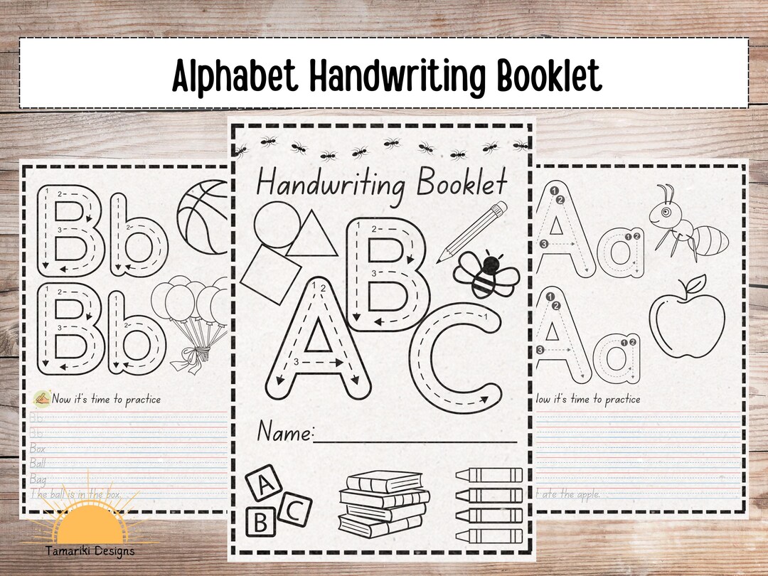 Printable Alphabet Handwriting Booklet, Kindergarten and Pre-k ...