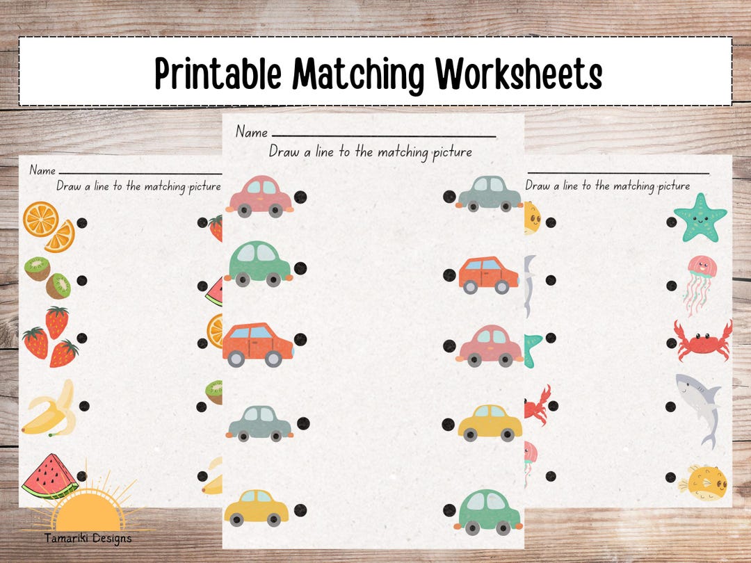 20 Printable Matching Activity Bundle, Kindergarten Pre-k Activities ...