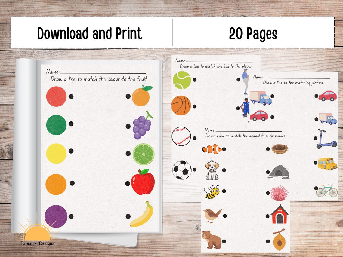 Matching Activity Bundle: Fine Motor Skills, Pre-k and Kindergarten ...