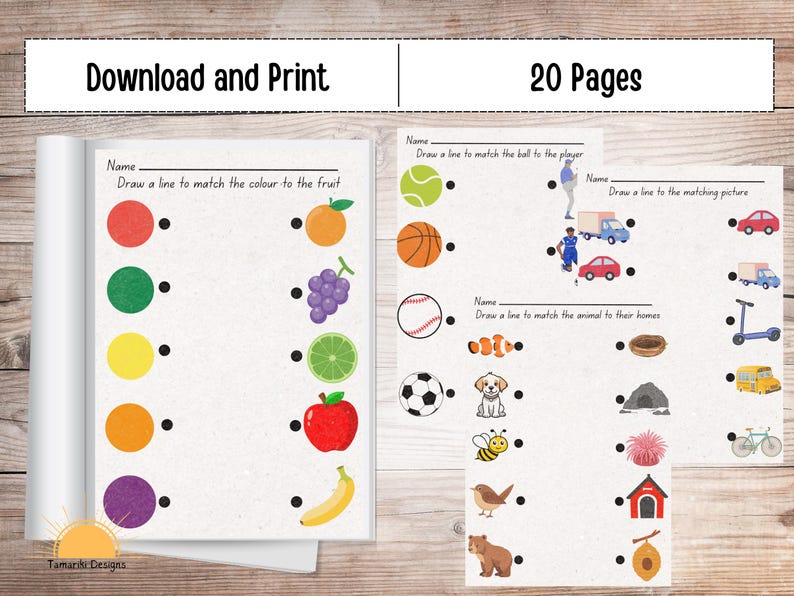 Matching Activity Bundle: Fine Motor Skills, Pre-k and Kindergarten ...