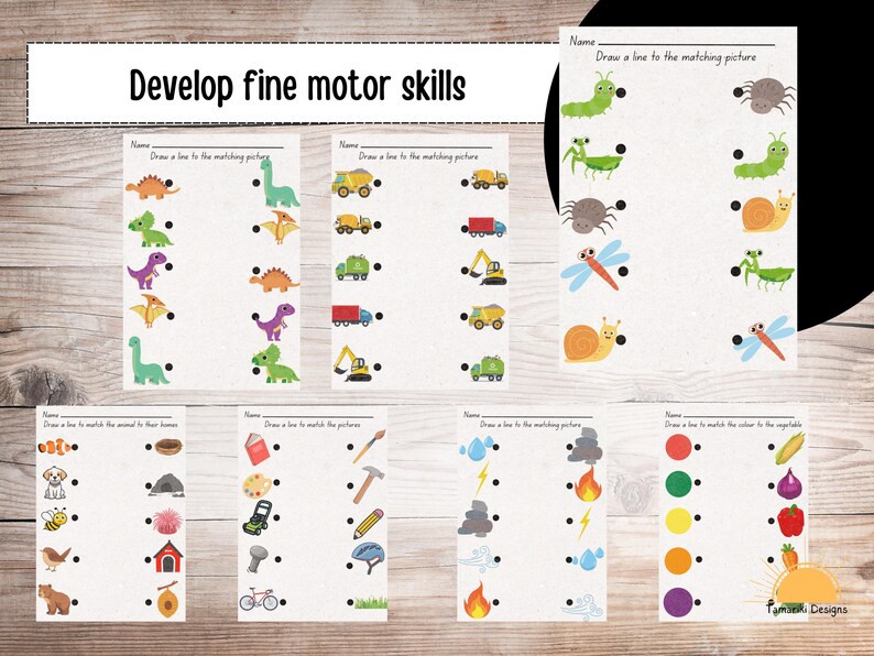 Matching Activity Bundle: Fine Motor Skills, Pre-k and Kindergarten ...