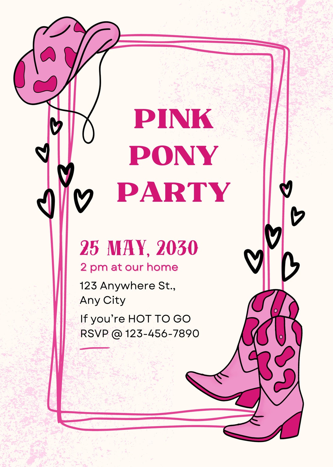 Chappell Roan Pink Pony Party Invitation - Etsy
