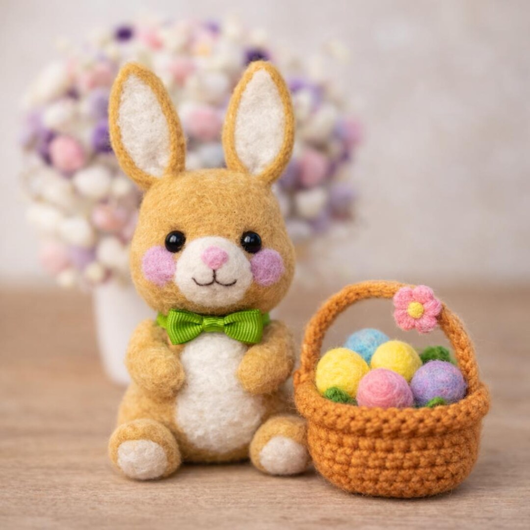 Handmade Needle Felted Easter Bunnies – Spring Bunny Decor, Easter Egg ...