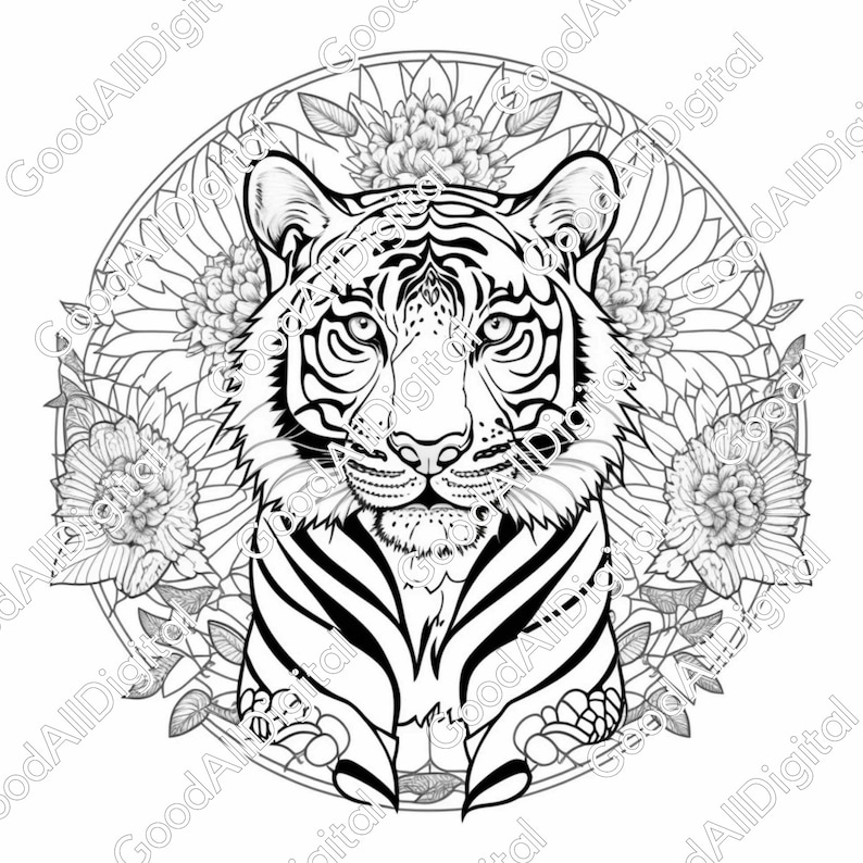 Tiger Coloring Book Pages for Tiger Enthusiasts for Kids - Etsy