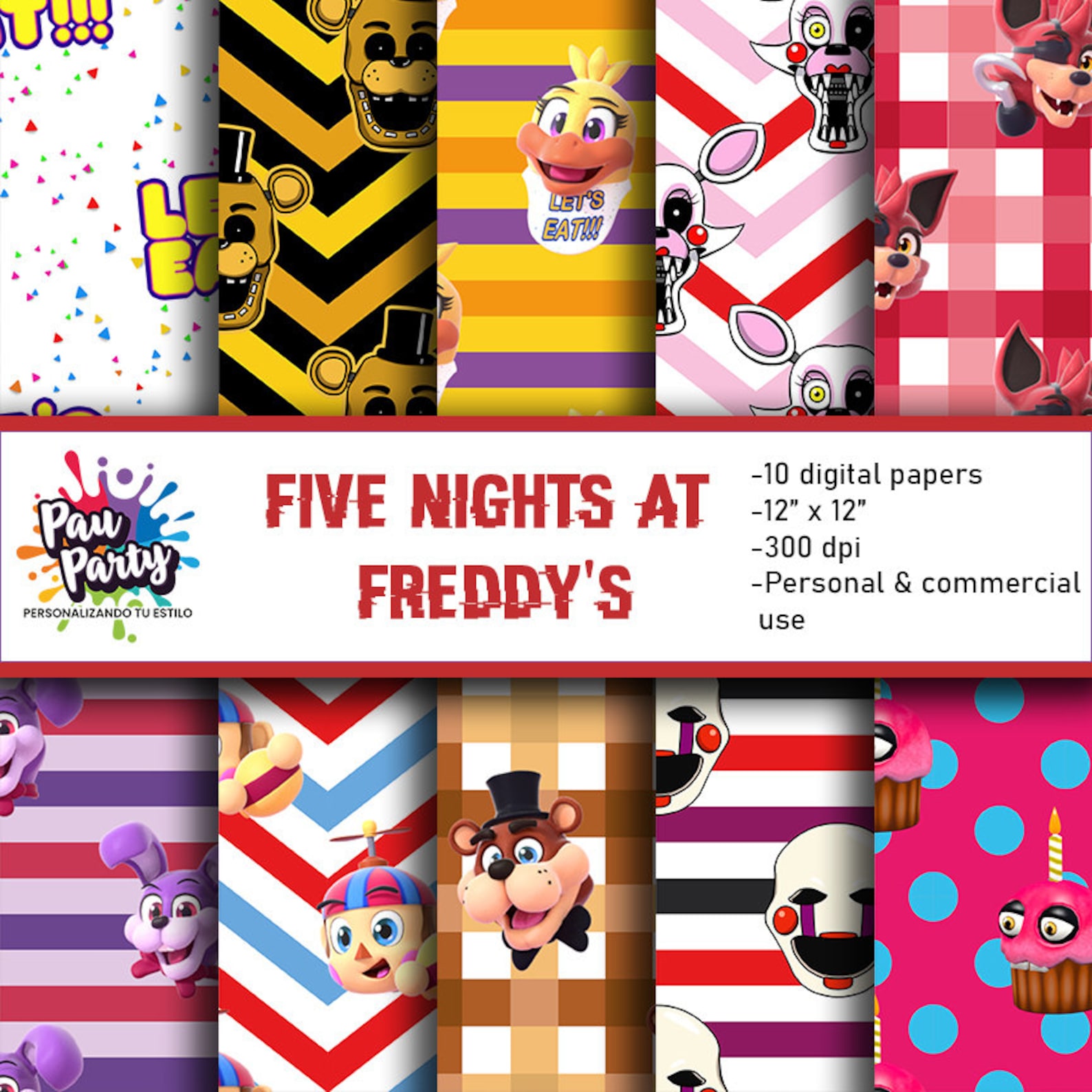 Fnaf Digital Papers - Etsy