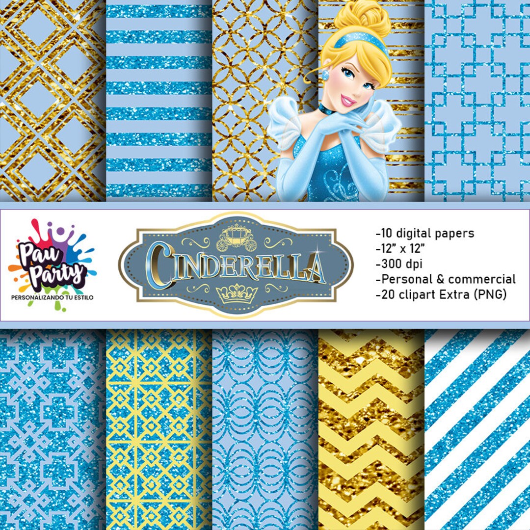 Blue Princess Digital Paper - Etsy