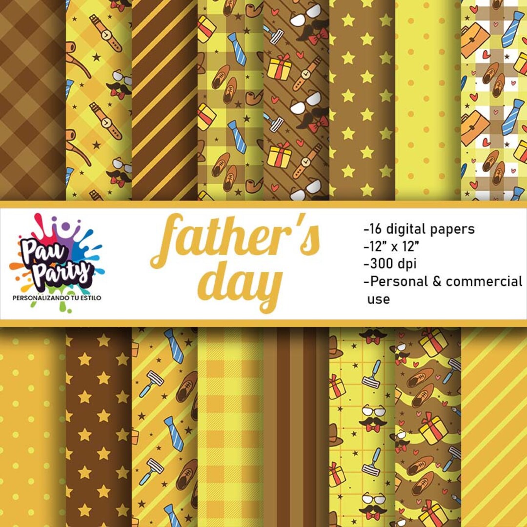 Father's Day Digital Paper V2 - Etsy