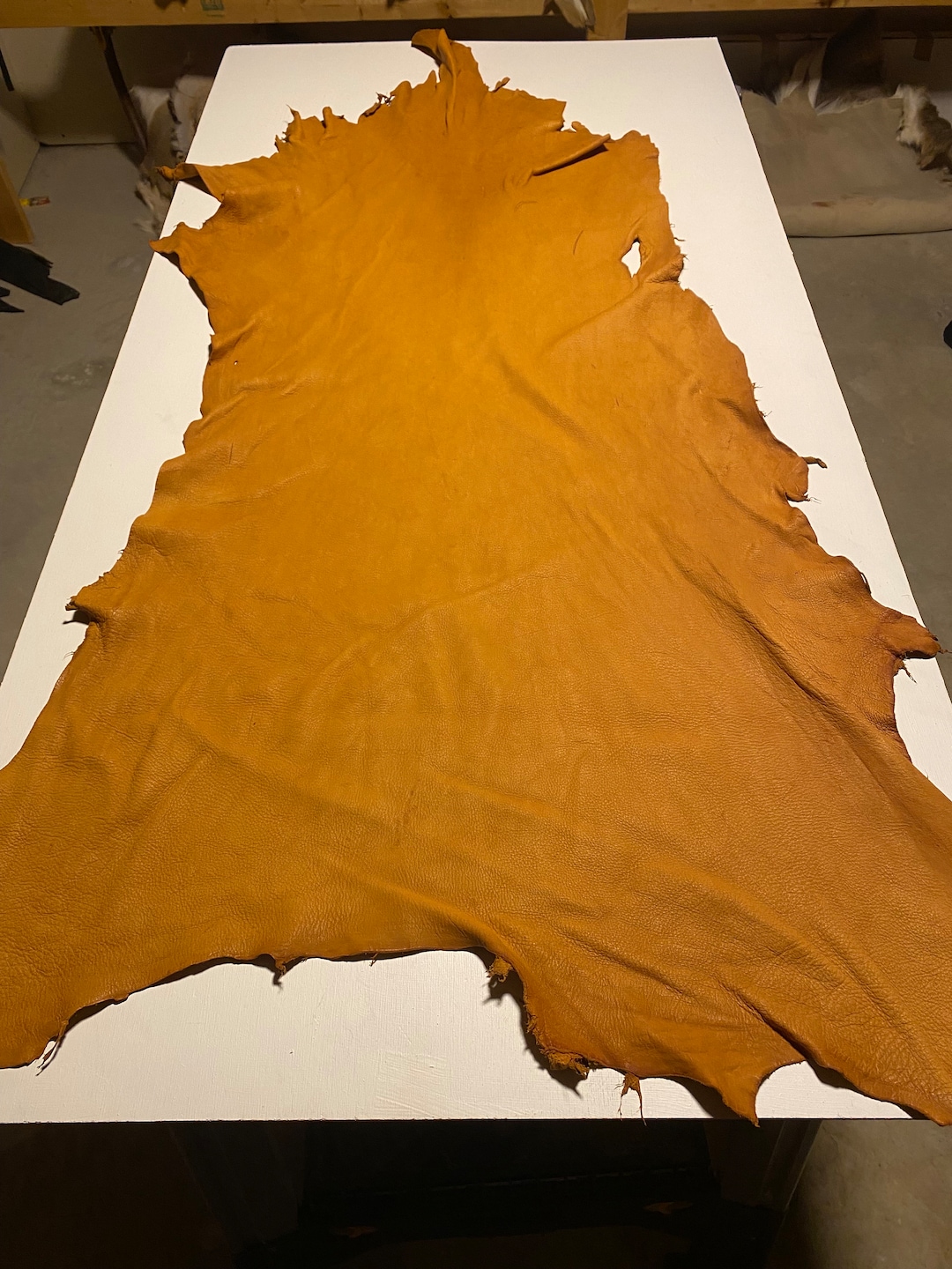 Deerskin Leather, Saddle Color, 3oz Leather Soft and Supple. Buckskin ...