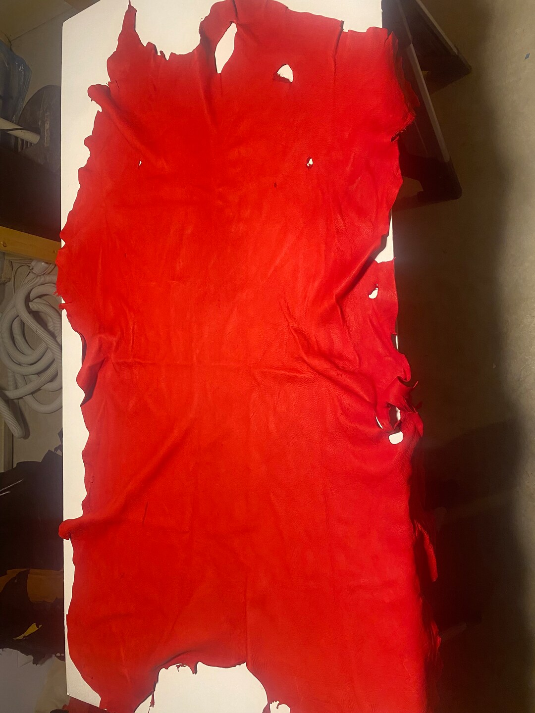 Deerskin Leather, Red Color, 3oz Leather Soft and Supple. Buckskin, 1/2 ...