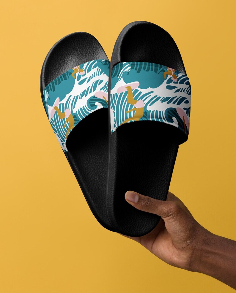 Men's Holiday Slides: Beach Wear With Surfer Design - Etsy