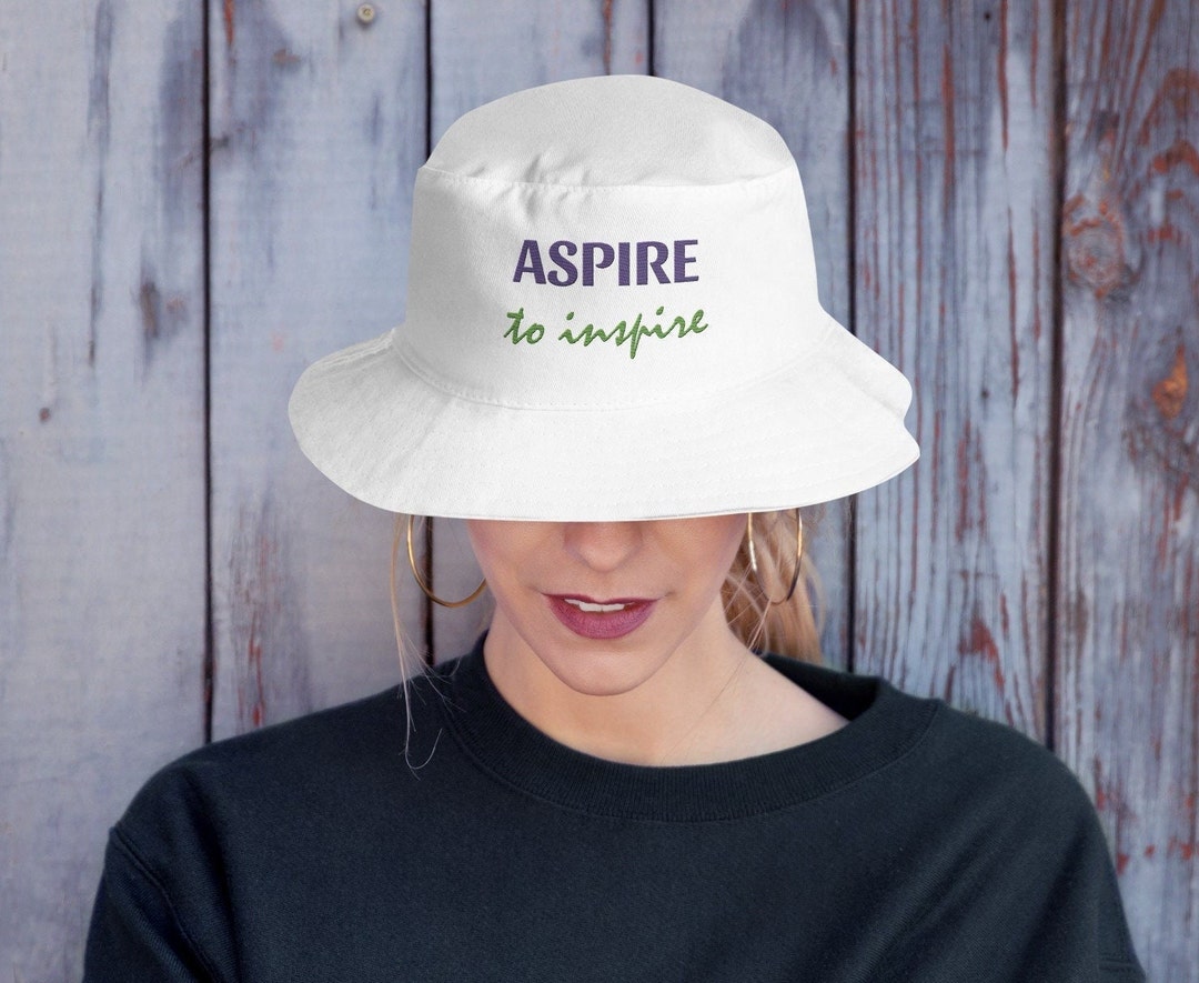 Inspirational Bucket Hat Aspire to Inspire Bucket Hat Motivational ...