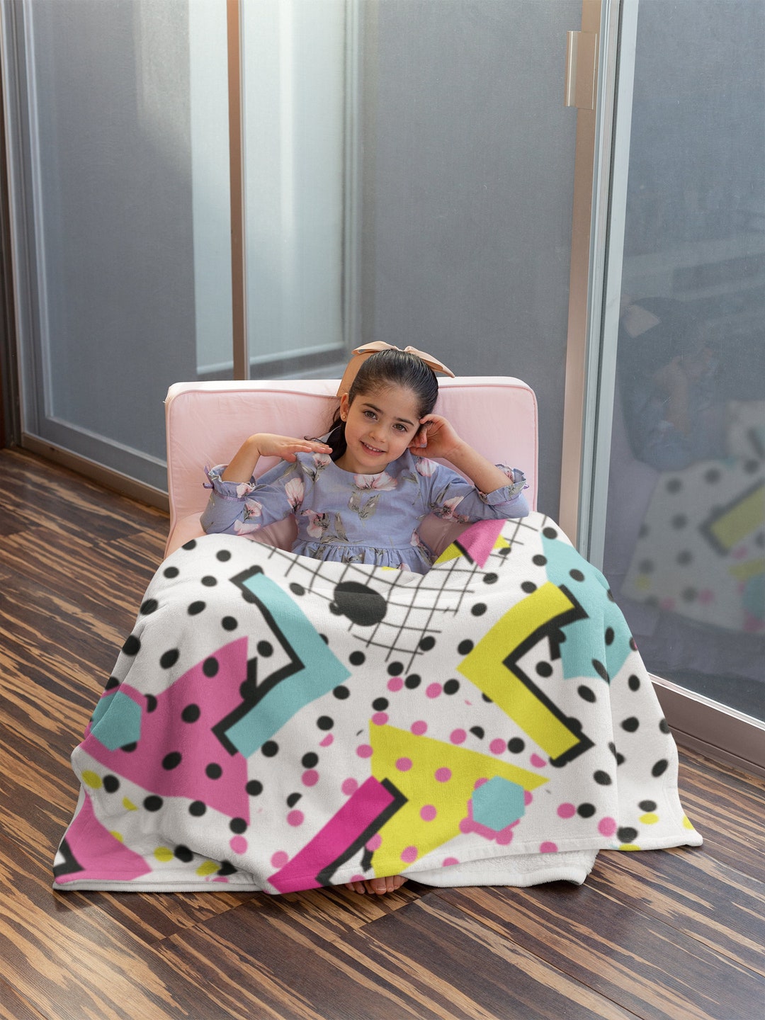 Colorful Dotted Sherpa Blanket, Kids Bedtime Blanket, Children Snuggle ...